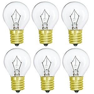 Lava Lamp Bulb 6 Pack S11 25W E17 Base Lava Lamp Light Bulb,Replacement Bulbs for 14.5 Inch Lava Lamps and Glitter Lamps,120 Volt,Dimmable,2700K Warm White