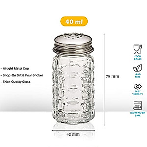 1st Choice FBA_BCK31360 Retro Style Salt and Pepper Shakers with Stainless Tops (2), 1, Original Version