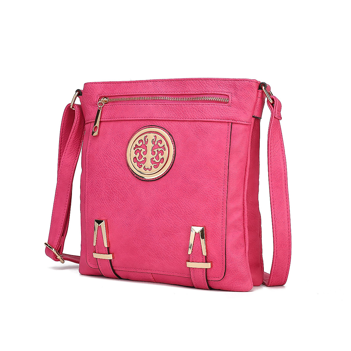 MKF Crossbody Bag for Women – PU Leather Pocketbook Handbag Multi Compartment Messenger Purse – Shoulder Strap