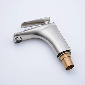 Mixer Tap Chrome All Copper Basin Mixer Faucet Modern Washbasin Tap Sink Hot Cold Water Tap Single Hole Kitchen Fuller Faucet Water Spout Lavatory Bath Sink Faucet with 2 Hose Deck Mounted