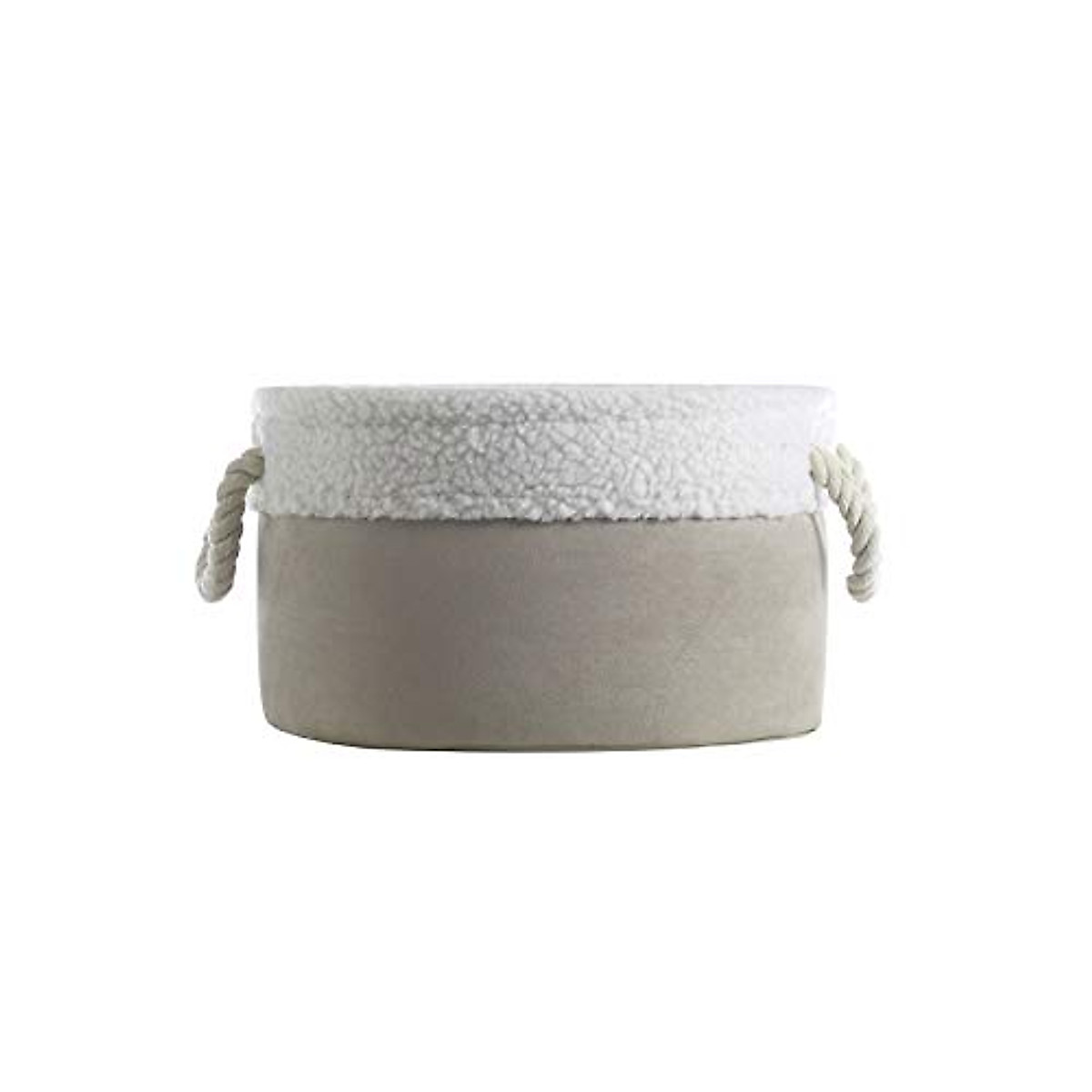 Urban Lifestyle Sherpa Trim Circular Storage Bin, Set of 3, Taupe