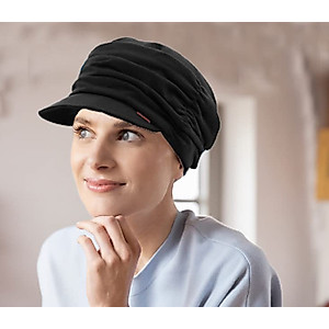 FGSS Cotton-Cancer Headwear for Women Patients Chemo Slouchy Beanie (Black+Grey 2pc)