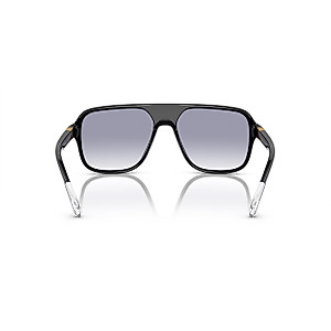 Dolce & Gabbana Men's Round Fashion Sunglasses, Black/Clear Gradient Blue, One Size