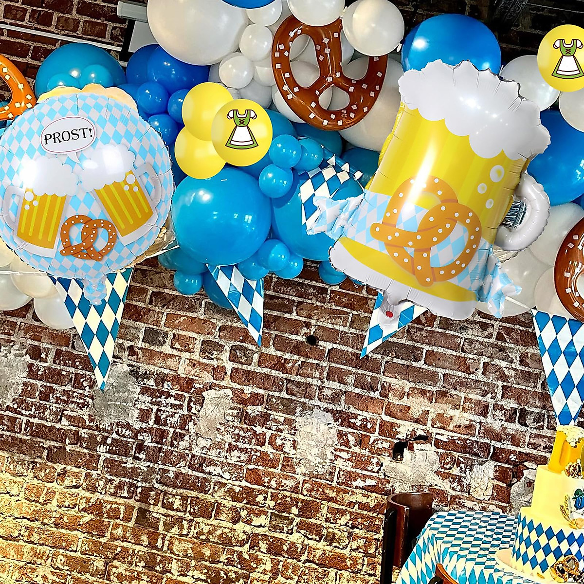 123 pcs Oktoberfest Balloons Arch Garland Oktoberfest Party Decoration Oktoberfest Party Supplies for JOktoberfest Party Favor Oktoberfest Theme Birthday Party Decorations