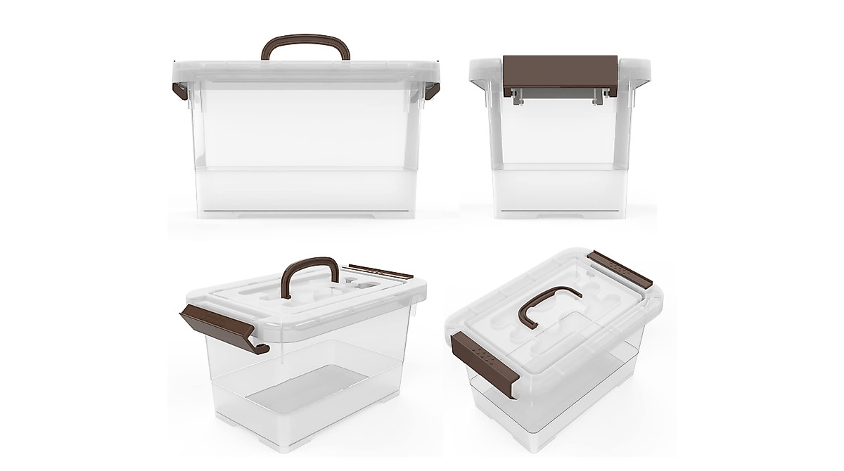 WYT Clear Storage Latch Boxes - 6 Pack for Easy Organization