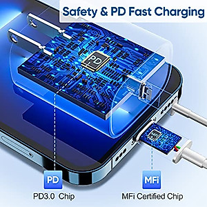 iPhone Fast Charger, 10 FT Long [Apple MFi Certified] USB C to Lightning Cable with 20W iPhone Charger Fast Charging Block for iPhone 14 Pro Max/14 Pro/14 Plus/14/13 12 11 Pro Max Mini, iPad 2Pack