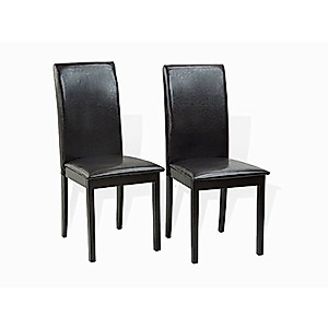 3 Pc Dining Room Dinette Kitchen Set Square Table and 2 Fallabella Chairs Classic Style Solid Wood Espresso Finish Rattan Wicker Furniture