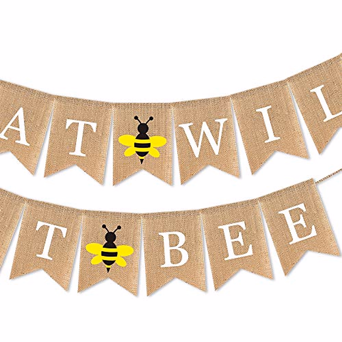 SWYOUN Burlap What Will It Bee Banner Bumble Bee Theme Garland Gender Reveal Boy or Girl Party Decoration Supplies