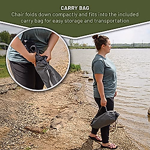 TIMBER RIDGE FC-339L Lightweight Portable Backpacking Folding Compact Camping Adults, Outdoor Chair with Carry Bag for Travel, Hiking, Beach, Supports 300lbs, 22" W x 14.2" D x 28.7" H, Gray