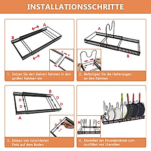 SPEENSUN Pot Lid Organizer,Lid Organizer,Expandable Detachable Pot And Pan Organizer For Cabinet With 7 AdjustableDividers,Not Easy To Tilt Or Bend Heavy Iron Pan Organizer Rack For Cabinet Organizer