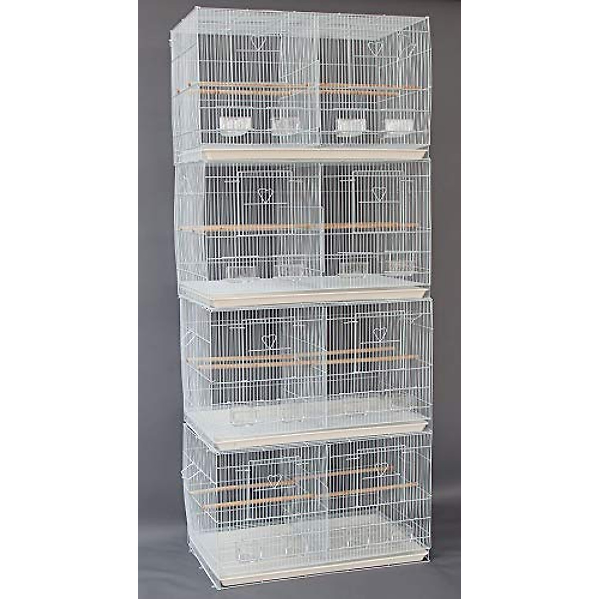 Lot of Breeding Flight Bird Cage for Aviaries Canaries Budgies Finches Lovebird Parakeet (30"x18"x18" White with Divider)