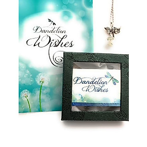 Smiling Wisdom - A Dandelion Wish of Joy Greeting Card and Real Seeds Gift Set - Goodbye, Birthday, Retirement, Journey, Graduation - Women - Dragonfly Dandelion Dangle
