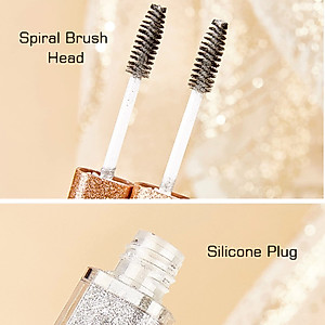 Rosarden Galaxy Glitter Mascara - Waterproof Long Lasting Mascara for Eyelashes - Shiny Sparkle Diamond Mascara - Makeup Mascara for Length and Volume - Smudge Proof Eyelash Mascara for Party Wedding