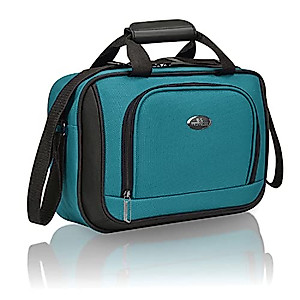 U.S. Traveler Rugged Fabric Expandable Carry-on Luggage Set, Teal, 4 Wheel