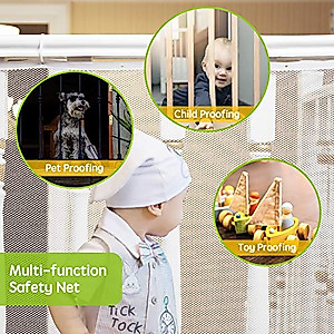 Banister Guard for Baby - 10ft x 3ft, Child Safety Net, Stair Railing Proof Mesh for Kids, Toys, Pets - White