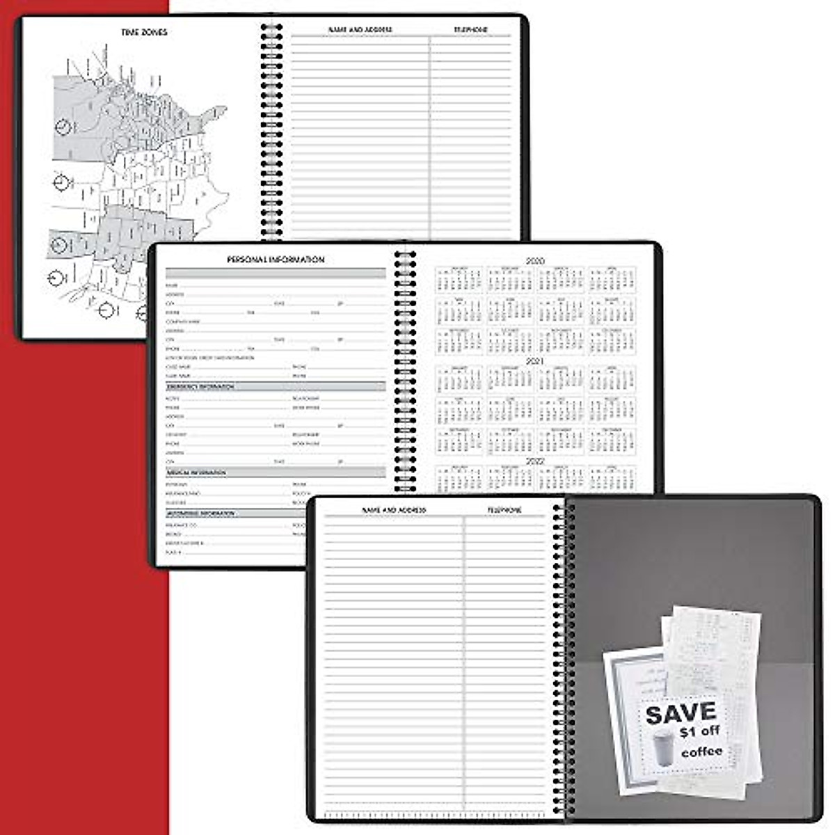 2021 Weekly Appointment Book & Planner by AT-A-GLANCE, 7" x 8-3/4", Medium, Black (709510521)