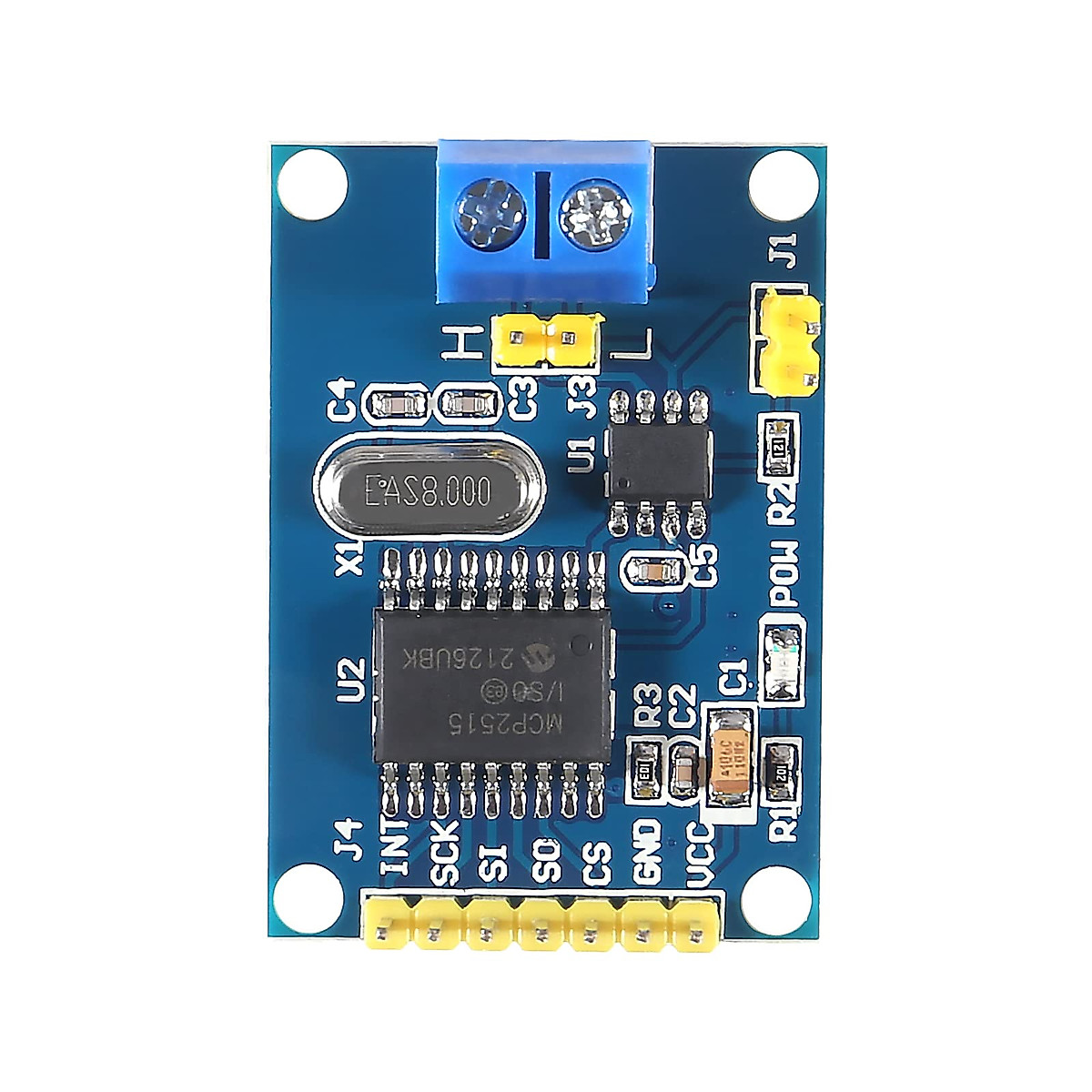 AOICRIE 2Pcs MCP2515 CAN Bus Module TJA1050 Receiver SPI Module for Arduino 51 MCU ARM Controller Development Board (2 PCS)