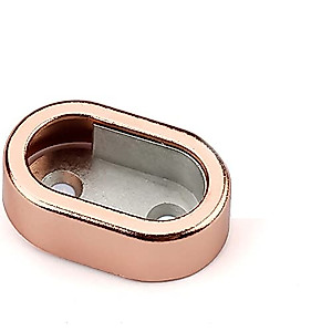 Zinc Alloy EllipticalThickened Seat Universal Flat Pipe Base Garment Rod Holder - (Color: Silver)