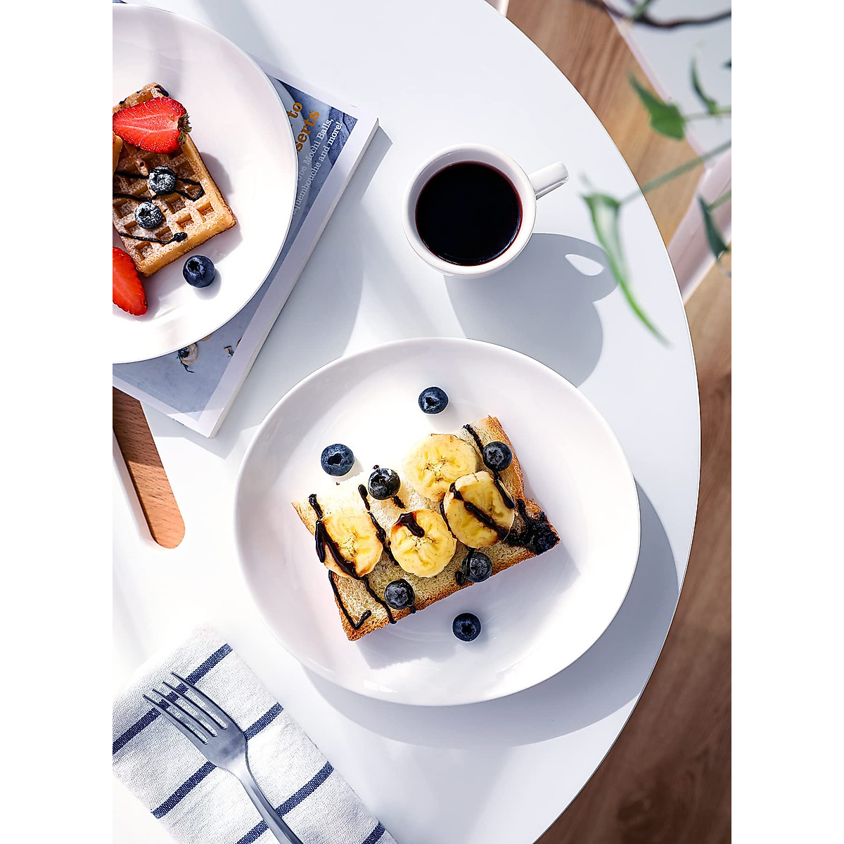 Sweese 7.8 Inches Dessert Plates & 10 Ounce Small Bowls Set of 6