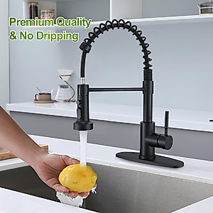 GCGWEQS Pull Down Faucet Replacement Head, 3 Functions Kitchen Faucet Sprayer Head, G 1/2 Pull Out Spray Head for Kitchen Faucet, Black Kitchen Sink Faucet Head