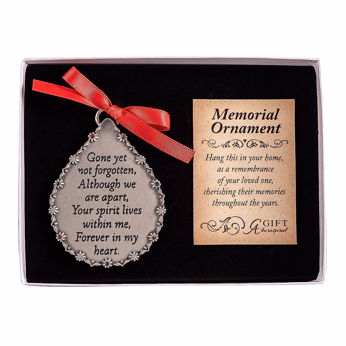 Cathedral Art (Abbey & CA Gift Yet Teardrop Memorial Ornament, 5"" x 2 3/4"", Gone Not Forgotten (CO520)