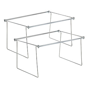 Blue Summit Supplies Letter Size Hanging File Bars, 2 Pack, Sturdy Steel Metal File Cabinet Bars for Hanging Files on Desktop or in File Drawers, Set of 2