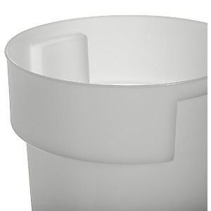 Carlisle FoodService Products Bain Marie Round Food Storage Container with Stackable Design for Kitchens, Restaurants, Catering, Plastic, 18 Quarts, White