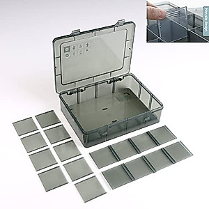 Upgrade 12 Grids Plastic Storage Organizer Box, Storage Container, Jewelry Organizer, Parts Storage Box with Dividers for Crafts, Buttons, Pins and More…
