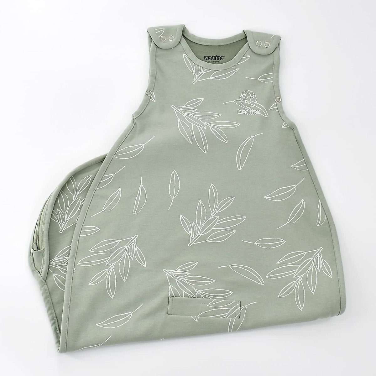 Woolino Merino Wool Ultimate Baby Sleep Sack - 4 Season Baby Wearable Blanket - Two-Way Zipper Adjustable Sleeping Bag for Babies and Toddlers - Universal Size (2-24 Months) - Sage