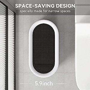 ELPHECO Small Office Trash Can 2.5 Gallon Automatic Bagging Garbage Can Touchless Slim Plastic Trash Bin Smart Oval Trash Can for Bedroom, Toilet, Personal Office, RV White