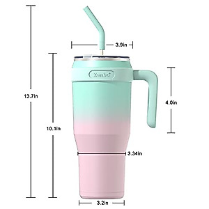 Zenbo 50 oz Mug Tumbler With Handle and Straw Lid | Stainless Steel Insulated Tumblers, Keeps Drinks Cold up to 34 Hours, Fit in Car Cup Holder, Dishwasher Safe,BPA Free