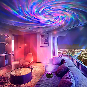 KisMee Galaxy Projector Night Light RGB Dreamy Colors Nebula Rotate Lazer Star Projector Remote Control for Bedroom Deco Birthday Party Christmas Gift… (Black Hole)