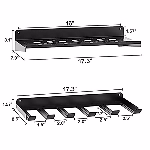 TORACK Wall Mount Power Tool Organizer, Cordless Drill Holder with 5 Slots and Storage Shelf, Power Tool Storage Rack for Garage, Home, Shed