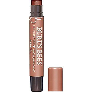 Burt's Bees Lip Balm Easter Basket Stuffers, Moisturizing Lip Shimmer Spring Gift for Women, for All Day Hydration, with Vitamin E & Coconut Oil, 100% Natural, Caramel, 0.09 Ounce (4 Pack)