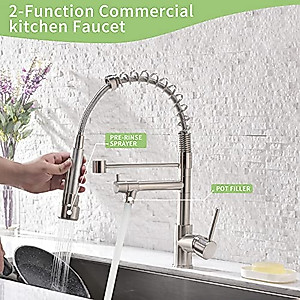 AIMADI Contemporary Kitchen Sink Faucet,Single Handle Stainless Steel Kitchen Faucets with Pull Down Sprayer,Brushed Nickel