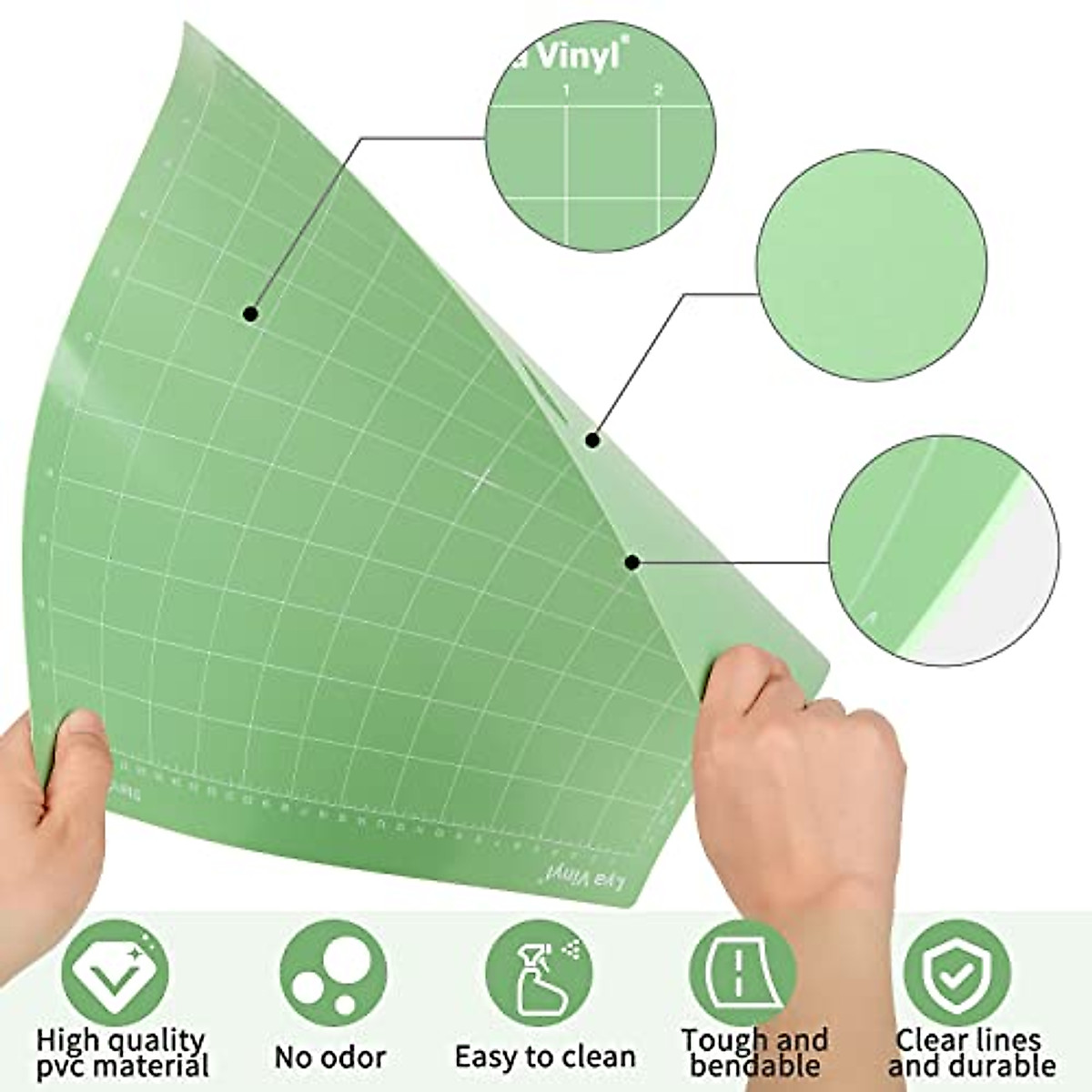 Cutting Mats for Cricut - Lya Vinyl 8 Pack Variety Cutting Mats 13x14 INCH, Cutting Mats for permanent Vinyl(StandardGrip, LightGrip, StrongGrip, FabricGrip) for Explore Air Series & Accessories