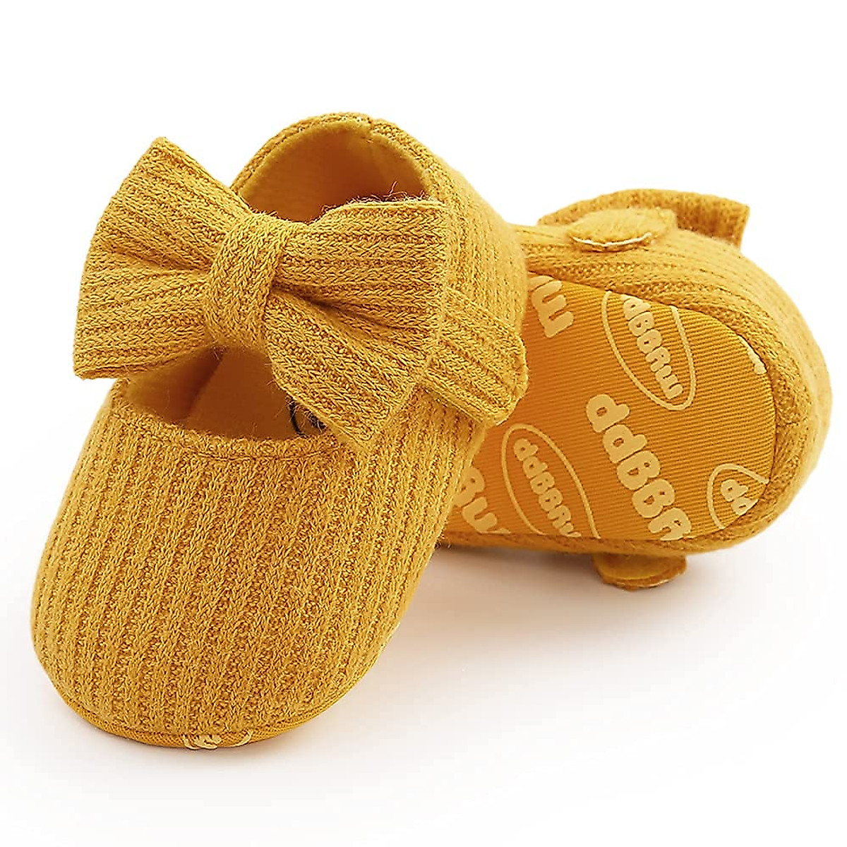 QWZban Baby Girls Mary Jane Flats with Bowknot Soft Newborn Infant Crib Shoes Wedding Party Dress Shoes First Walkers