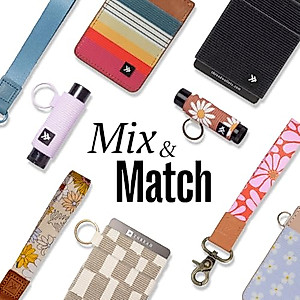 Thread Wallets Lip Balm Holder Keychain, Lip Gloss Holder Keychain, Lipstick Holder Keychain. Never Lose Your Lip Balm, Lip Gloss or Lipstick with Cute Elastic Lip Balm Keychain Holder (Off White)