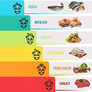Boelley flexible grade plastic kitchen cutting board mats with food icons for dishwasher safe set of 6 Multicolored Plastic chopping board,Ideal for Meat, Vegetables, Fruits, Bread