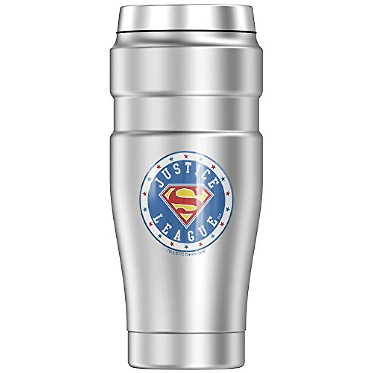THERMOS Superman Superman Athletic Logo, STAINLESS KING Stainless Steel Travel Tumbler, Vacuum insulated & Double Wall, 16oz