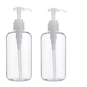 Pump Bottle, Dedoot 2 Pack Clear Empty Plastic Bottles with Pump 10oz Pump Bottle Dispenser for Shampoo, Lotion and Wash Soap