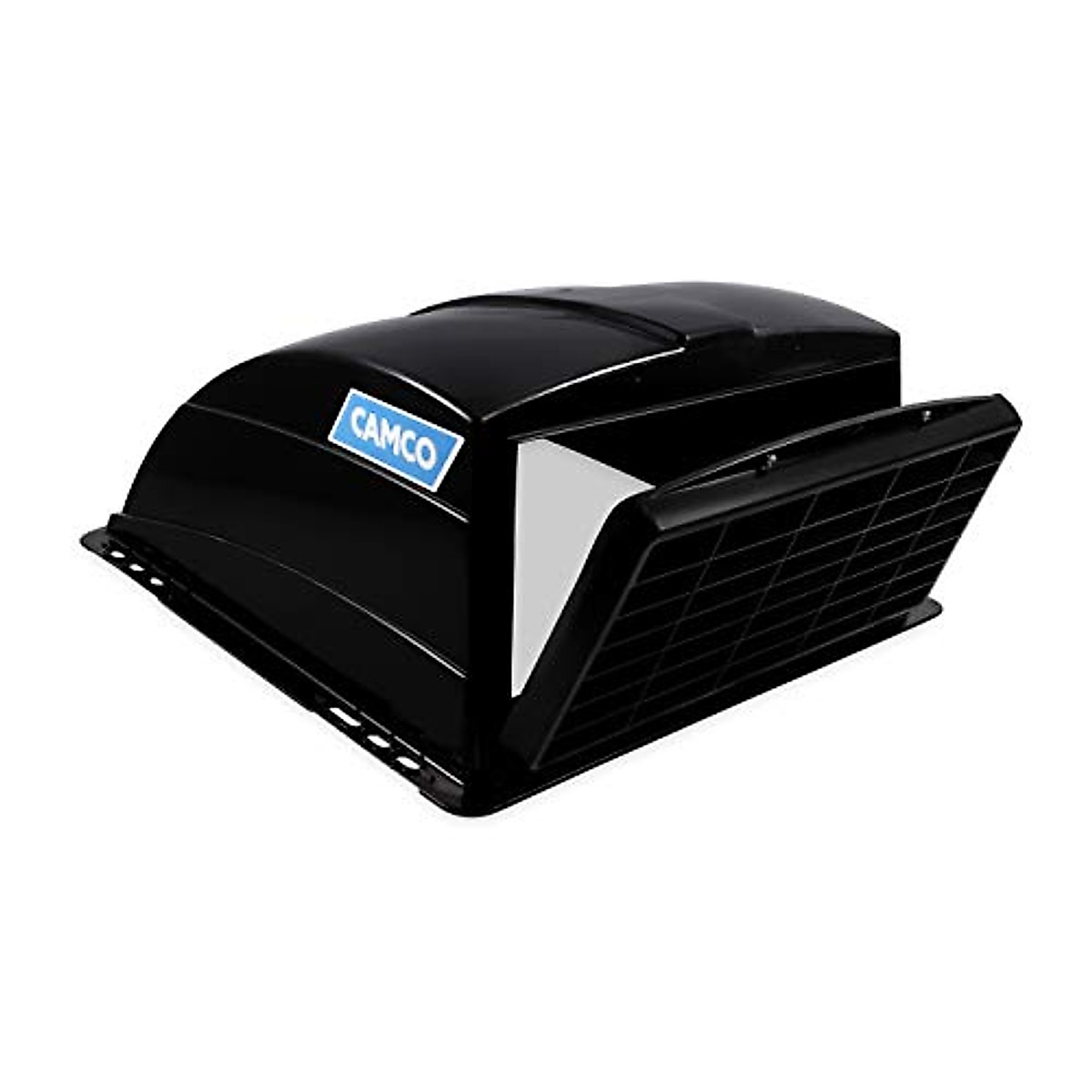Camco 21015 Black Standard Roof Vent Cover, Opens for Easy Cleaning, Aerodynamic Design, Easily Mounts to RV with Included Hardware (40443)