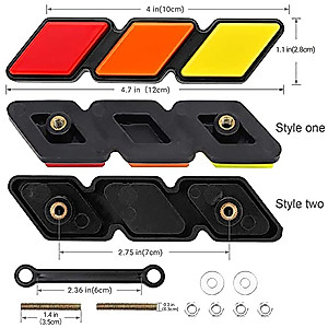 Tri-Color Front Grille Badge Emblem for Tacoma 4 Runner Tundra Sequoia Rav4 Highlander（Yellow/Orange/Red