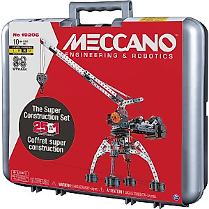 Meccano, Super Construction 25-in-1 Motorized Building Set, STEAM Education Toy, 638 Parts, for Ages 10+