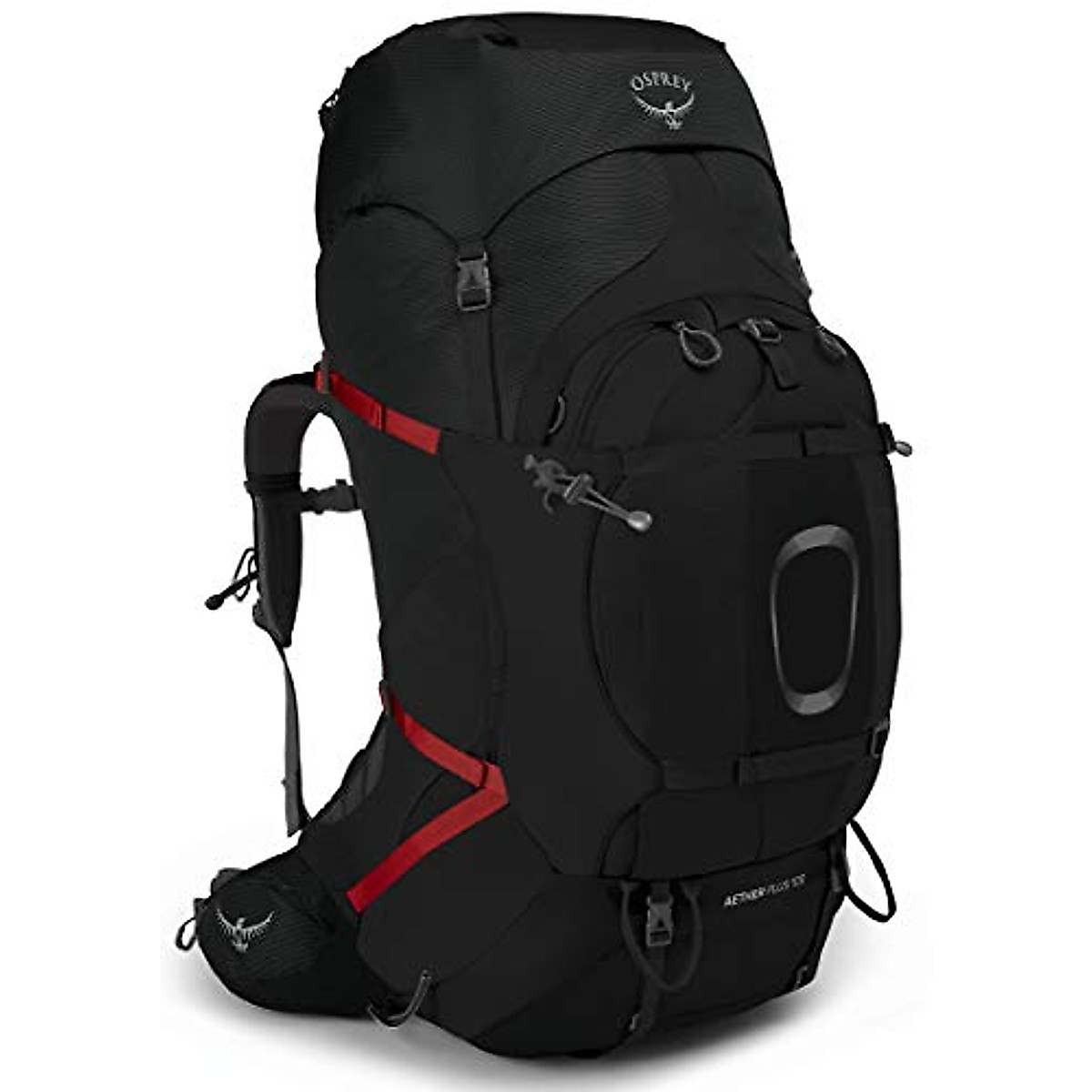 Osprey Aether Plus 100L Men's Backpacking Backpack, Black, L/XL