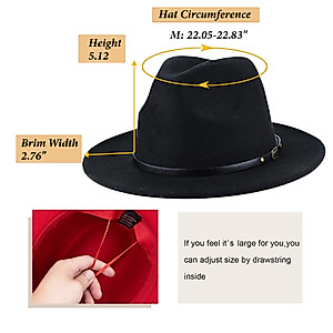 Red Bottom Fedora Hats for Men Women - Classic Black Red Panama Hat Wide Brim Two Tone Jazz Gentleman Hat