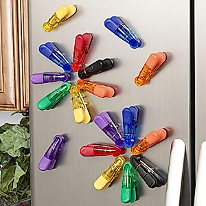 Kizmos Magnetic Multipurpose Bag Clips, Set of 7, Multicolored & Kikkerland Woodlands Bag Clip, Set of 6