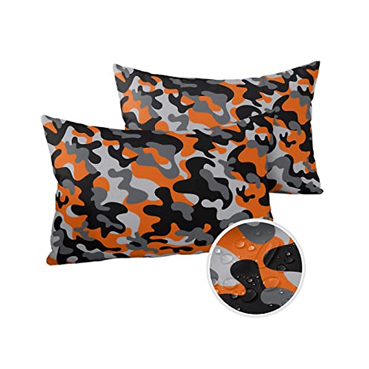 Meet 1998 Throw Pillow Covers 20x12 - Set of 2 Waterproof Pillow Cushion Cases,Camo Pillowcases Decorative Outdoor Pillow Cover for Sofa Couch Bedroom