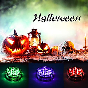 4pack LED Pumpkin Lights with Remote for Halloween Decorations, Color Changing Waterproof LED Lights for Party Glass Vase Easter Decoration