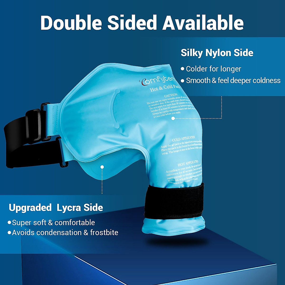 Comfytemp Shoulder Ice Pack Wrap Rotator Cuff Cold Therapy, FSA HSA Eligible, Reusable Shoulder Brace, Gel Ice Packs for Injuries, Hot Cold Compression for Pain Relief, Gift for Recovery after Surgery